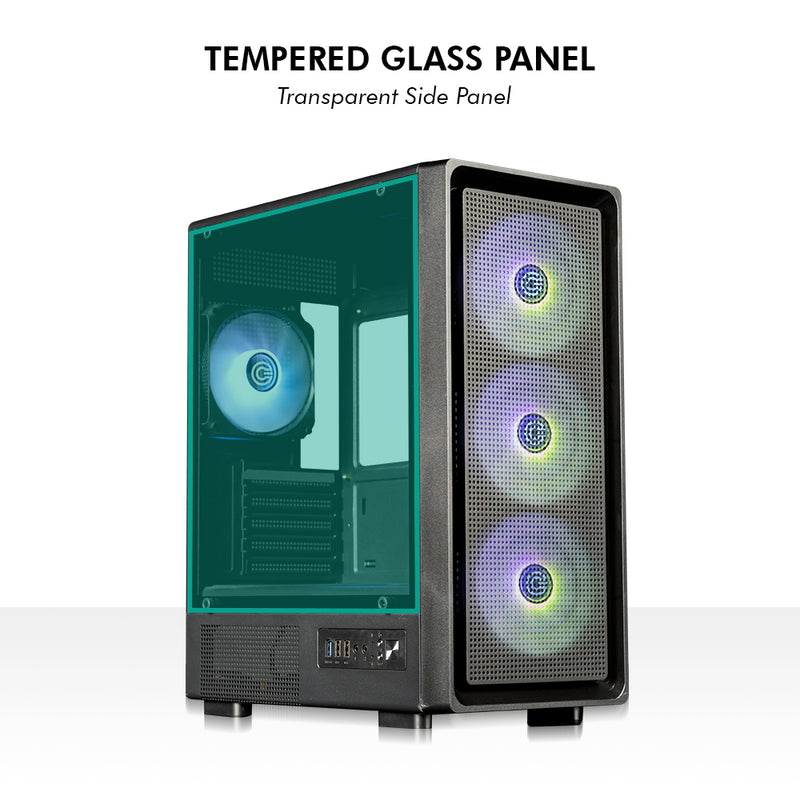 Gladius M1 Mid- Tower Computer Case | Gaming Cabinet - Black