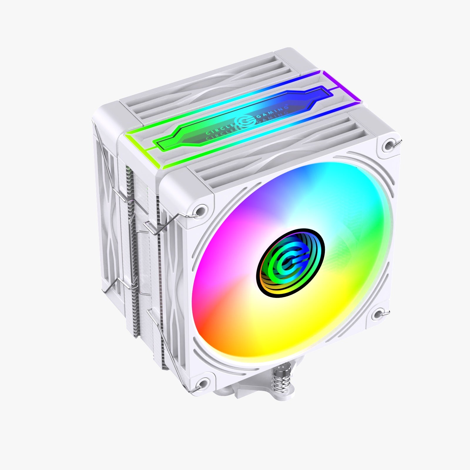4P DUO ARGB White Gaming CPU Cooler | Dual Fan Cooling with RGB Lighting